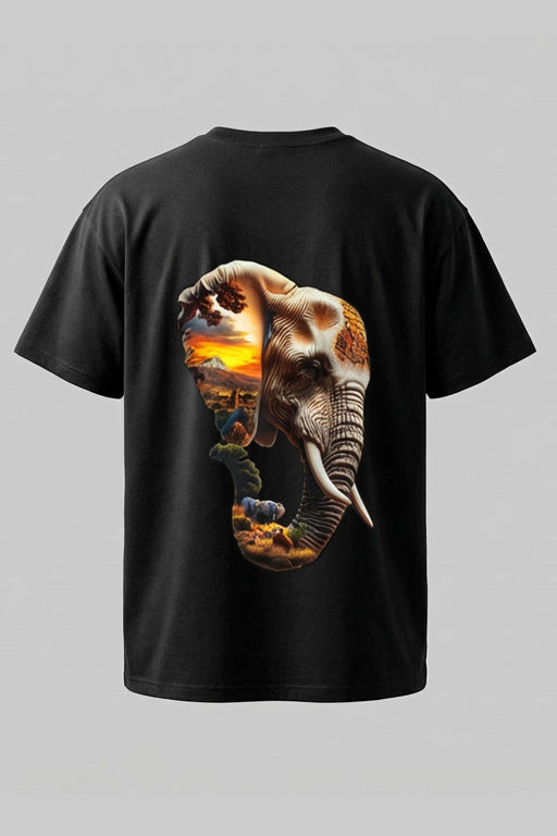 Oversized Unisex Graphic T-Shirt Black | RE-0109 | REYONA